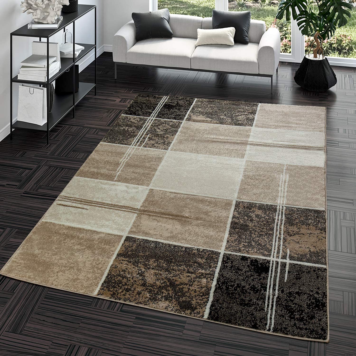 amazon-Tappeto-con-design-a-quadri-stile-moderno-tappeto-da-salotto ...